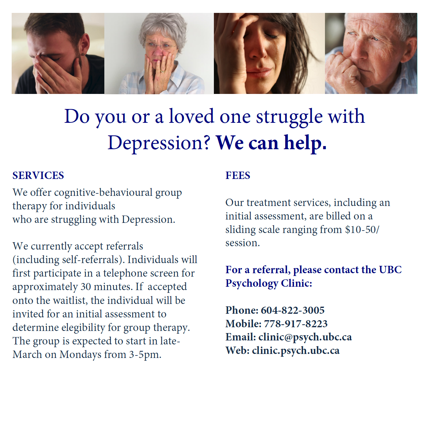 UBC Psychology Clinic Seeking Individuals Who Are Struggling with ...